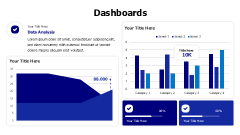 Data Analysis Area Column Chart Dashboard | PPT Design