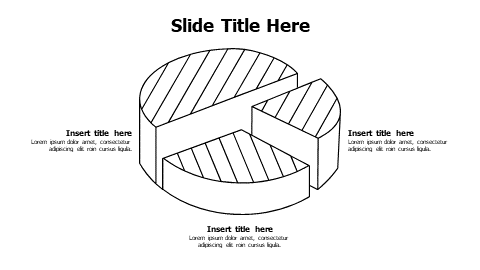3 points divided outline pie chart infographic Inforgraphics & Slides