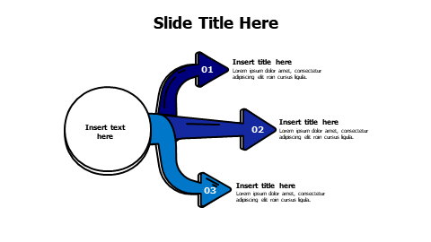 Three Branch Arrow Process Flow Chart | Arrows | PPT Design
