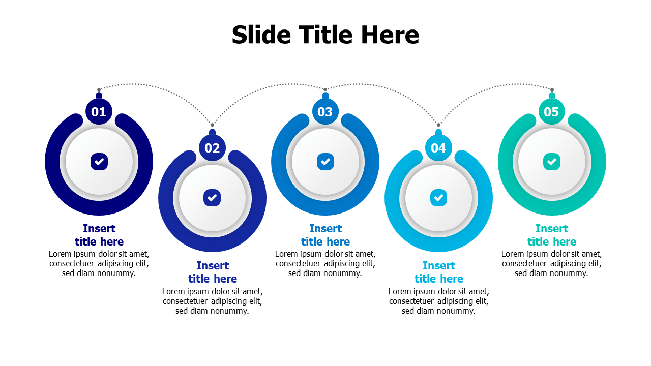 5 points connected circles by dotted line infographic-4388 PowerPoint ...