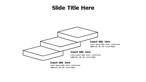 Three Level Stacked Steps Outline Diagram | 3D | PPT Design
