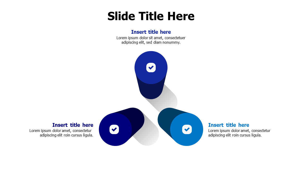 3D columns branching infographic-3830 PowerPoint Template