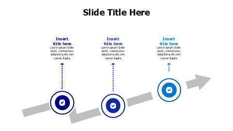 Three Stage Progress Arrow Timeline | Arrows | PPT Design