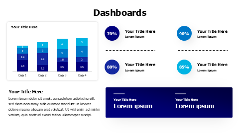 Multi-Widget KPI Metrics Dashboard Layout | PPT Design
