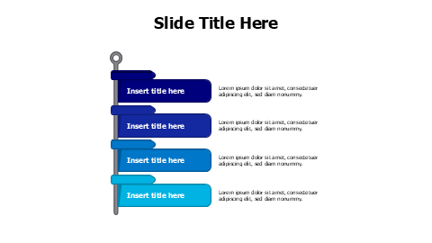 4 colored doodle stripes on a stick infographic-9110 PowerPoint Template