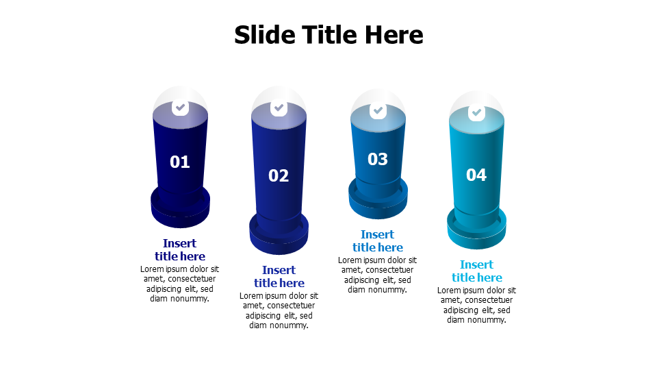 4 points 3D colored columns with icons infographic-5017 PowerPoint Template