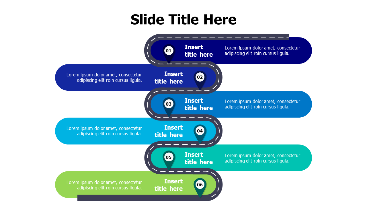 6 steps roadmap infographic Inforgraphics & Slides