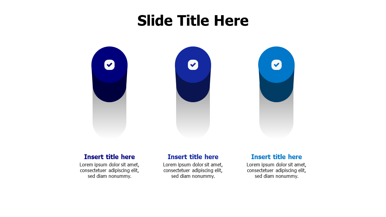 Three Column Cylindrical Progress Layout | 3D | PPT Design