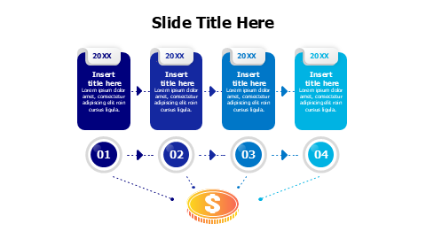 Four Step Process Flow Chart Template | PPT Design