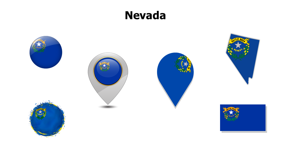 Nevada State flag-3958 PowerPoint Template