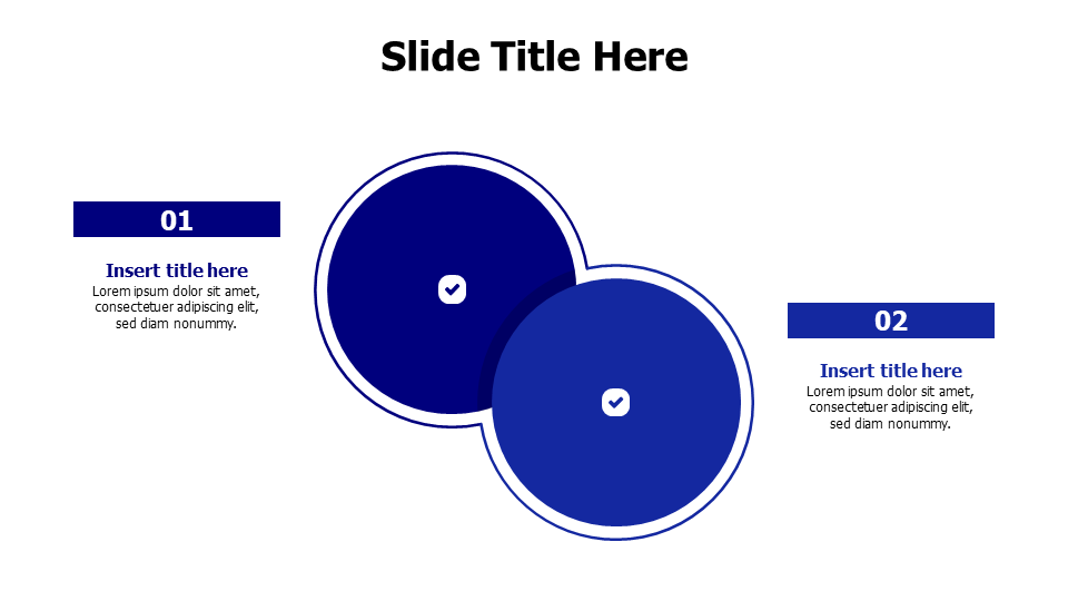 2 points overlayed colored circles infographic Inforgraphics & Slides