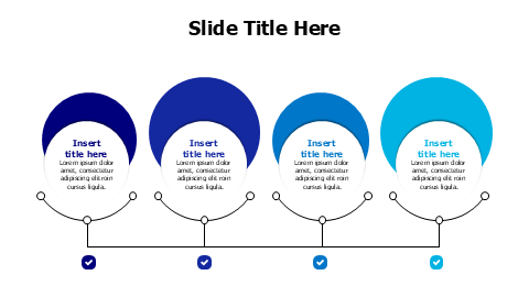 4 points tech lines with circles infographic Inforgraphics & Slides
