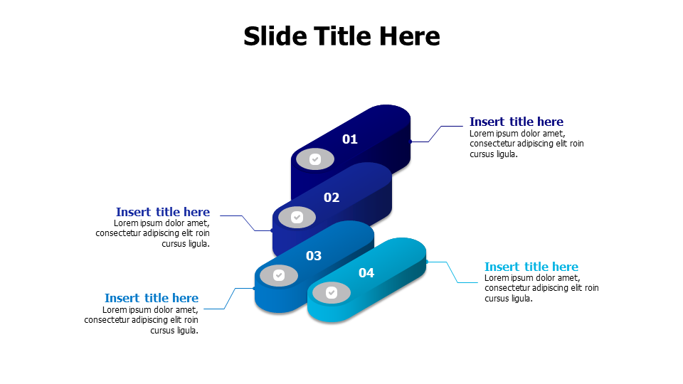 4 points 3D circular roadmap infographic Inforgraphics & Slides