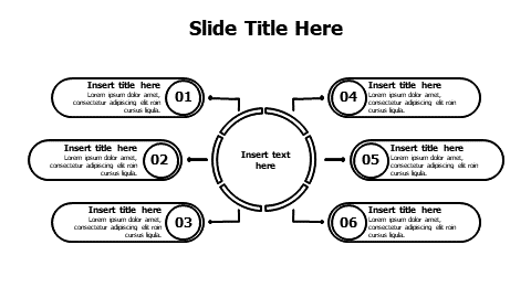 6 branching points doodle stripes from a circle infographic-5624 ...