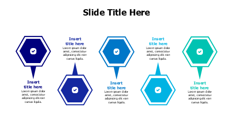 5 colored hexagons with icons infographic Inforgraphics & Slides