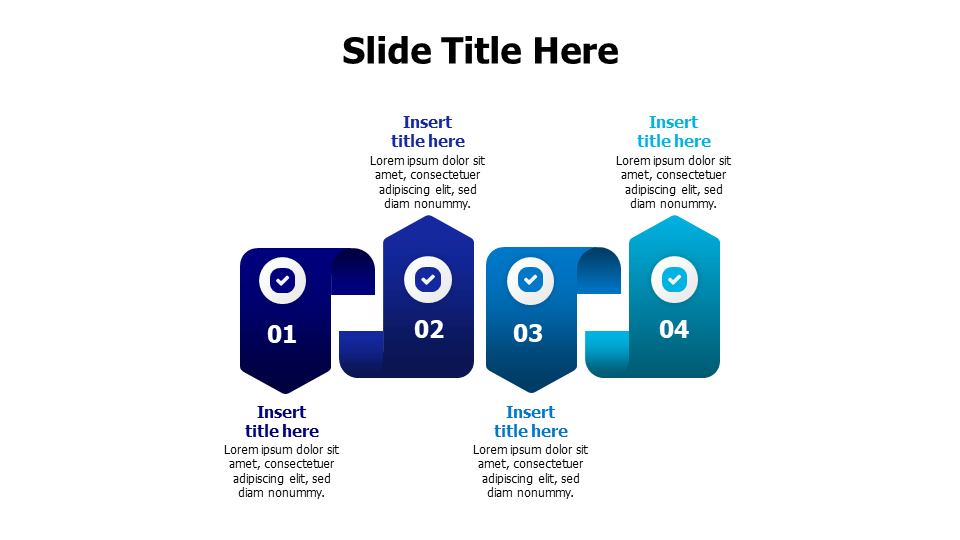 4 buttons on a zigzag line infographic Inforgraphics & Slides