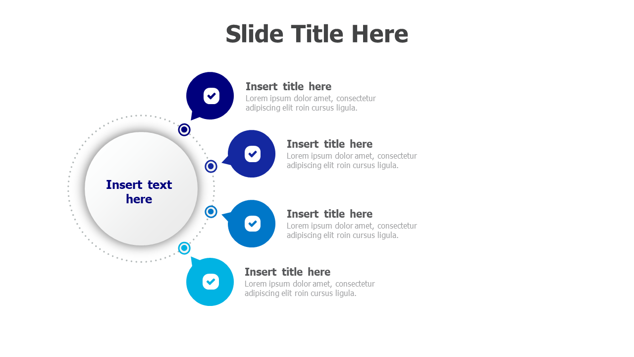 4 Points Around A Circle Inforgraphics Slides