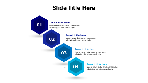 4 colored hexagons with line infographic-8213 PowerPoint Template