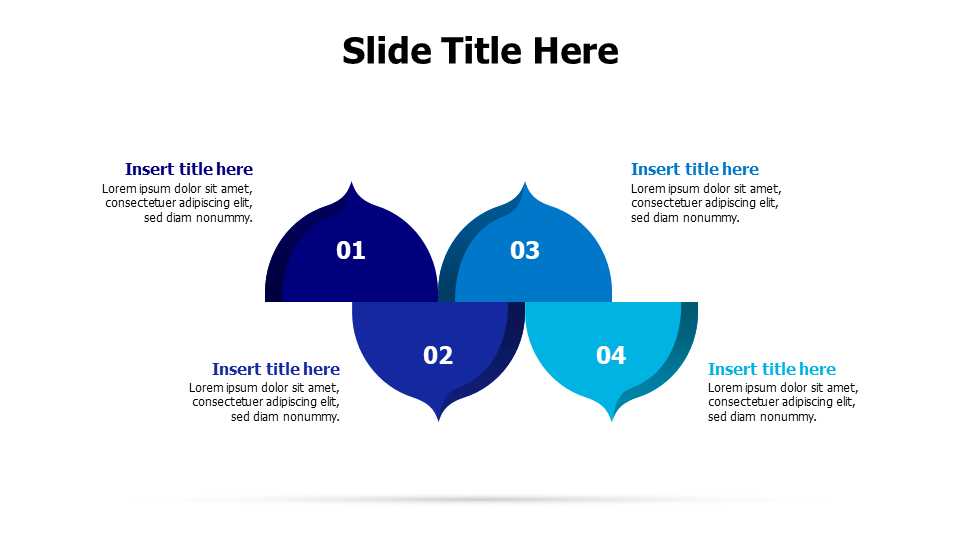 Four Point Teardrop Layout Infographic | PPT Design