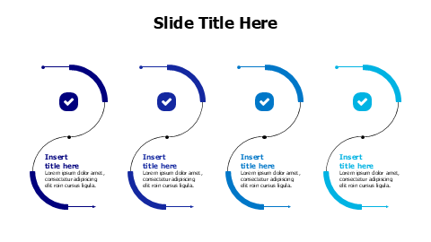 4-Step Curved Process Flow Diagram | PPT Design