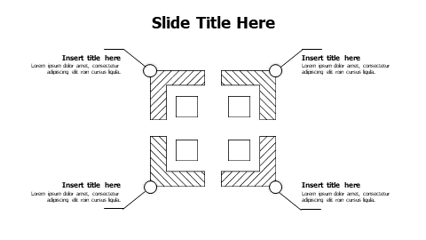 4 points divided doodle square infographic Inforgraphics & Slides