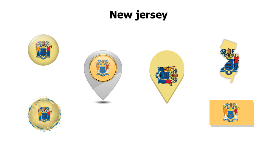 New Jersey State flag-3959 PowerPoint Template