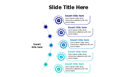 5 points colored dotted lines branching infographic Inforgraphics & Slides