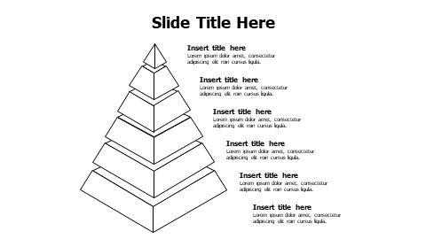 6 points 3D outline pyramid infographic Inforgraphics & Slides