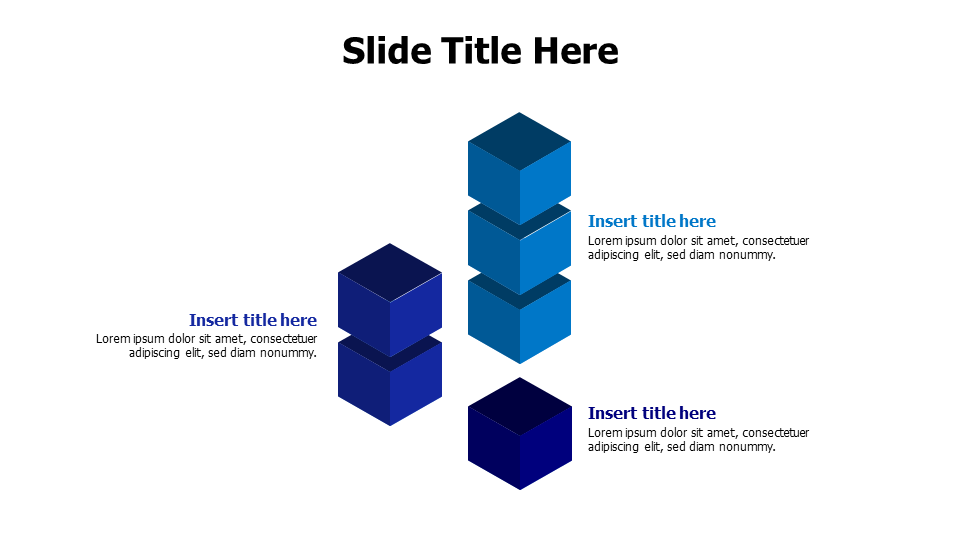 3 points 3D colored cubes infographic Inforgraphics & Slides