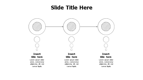 Three Step Linear Process Doodle Timeline | PPT Design