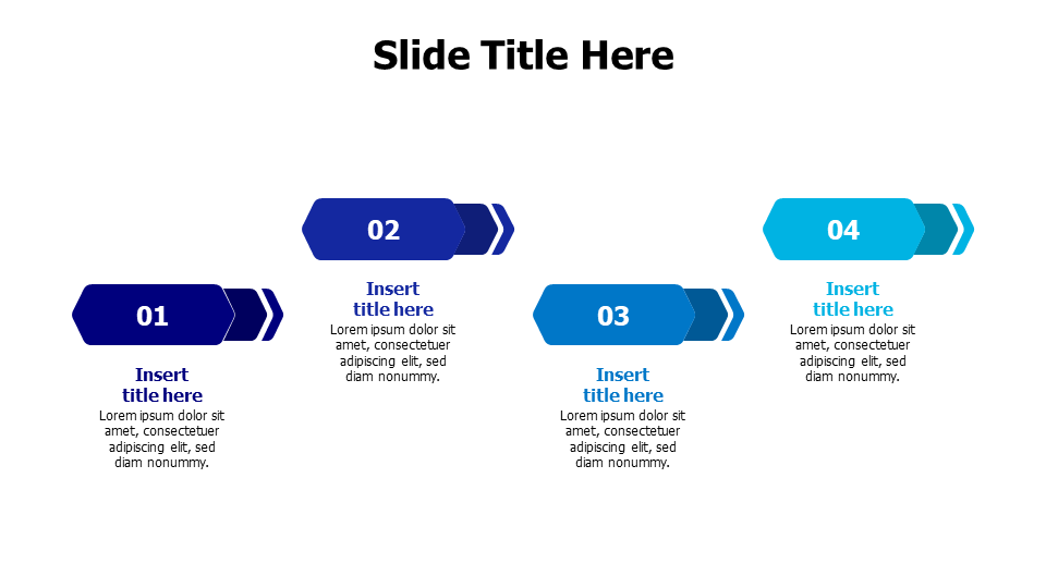 4 points continuous arrows with icons infographic Inforgraphics & Slides