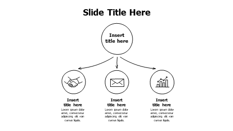 Three Branch Hierarchy Sketch Diagram | PPT Design