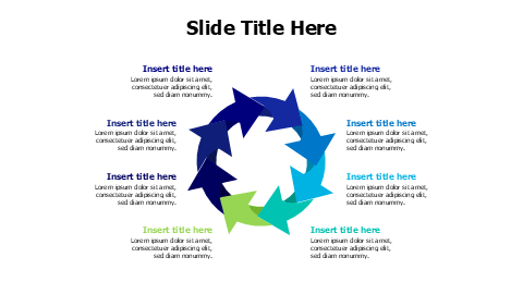 Eight Point Circular Arrow Cycle Diagram | PPT Design