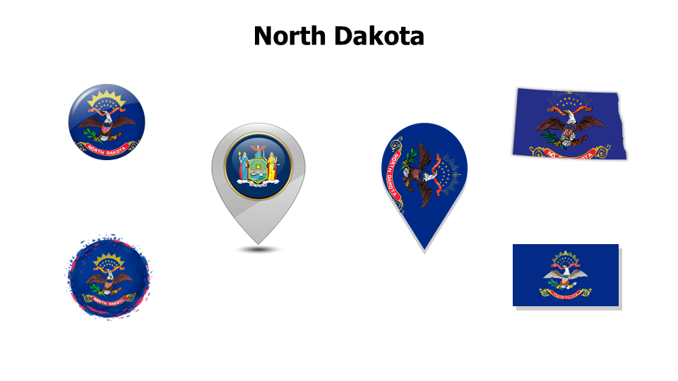 North Dakota state flag-3964 PowerPoint Template