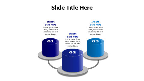 3 connected colored cylinders infographic-8266 PowerPoint Template