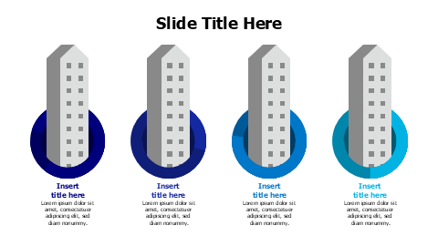 4 points 3D buildings with editable pie charts infographic-7739 ...