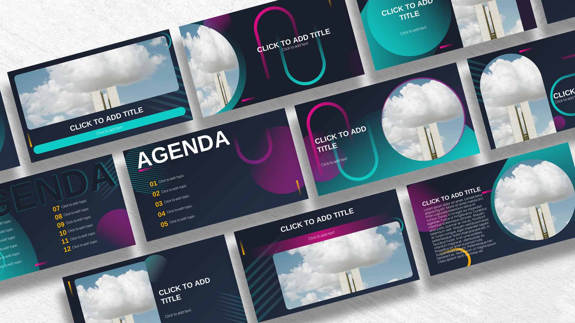 Curved Gradients Theme PowerPoint Template