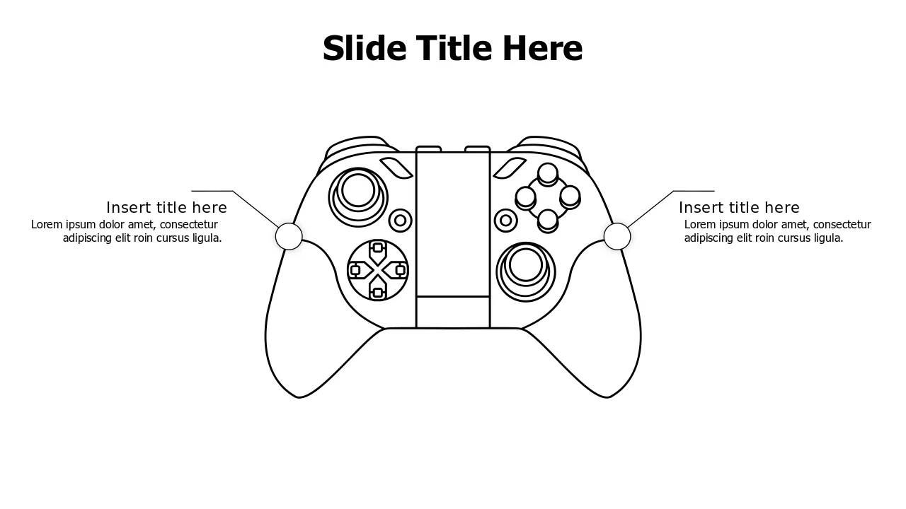 Gaming Controller Dual Feature Outline | PPT Design