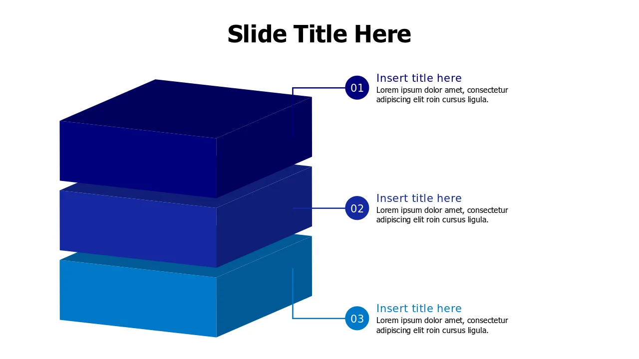 Three Layer Stacked Cube Infographic | 3D | PPT Design